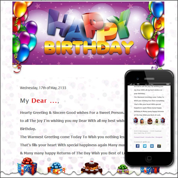 Happy Birthday To You Free HTML E Mail Templates Happy Birthday To You Free HTML E Mail Templates